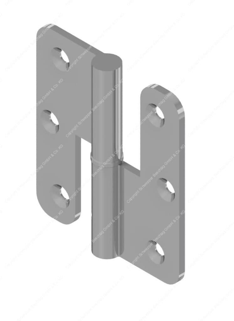 Loose joint door hinge wih radiused ends 110 x 96mm Brass | GSV-No. 3418